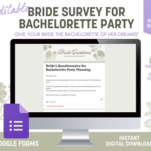 Bachelorette Party Planning Kit: Google Sheets & Forms (digital ...