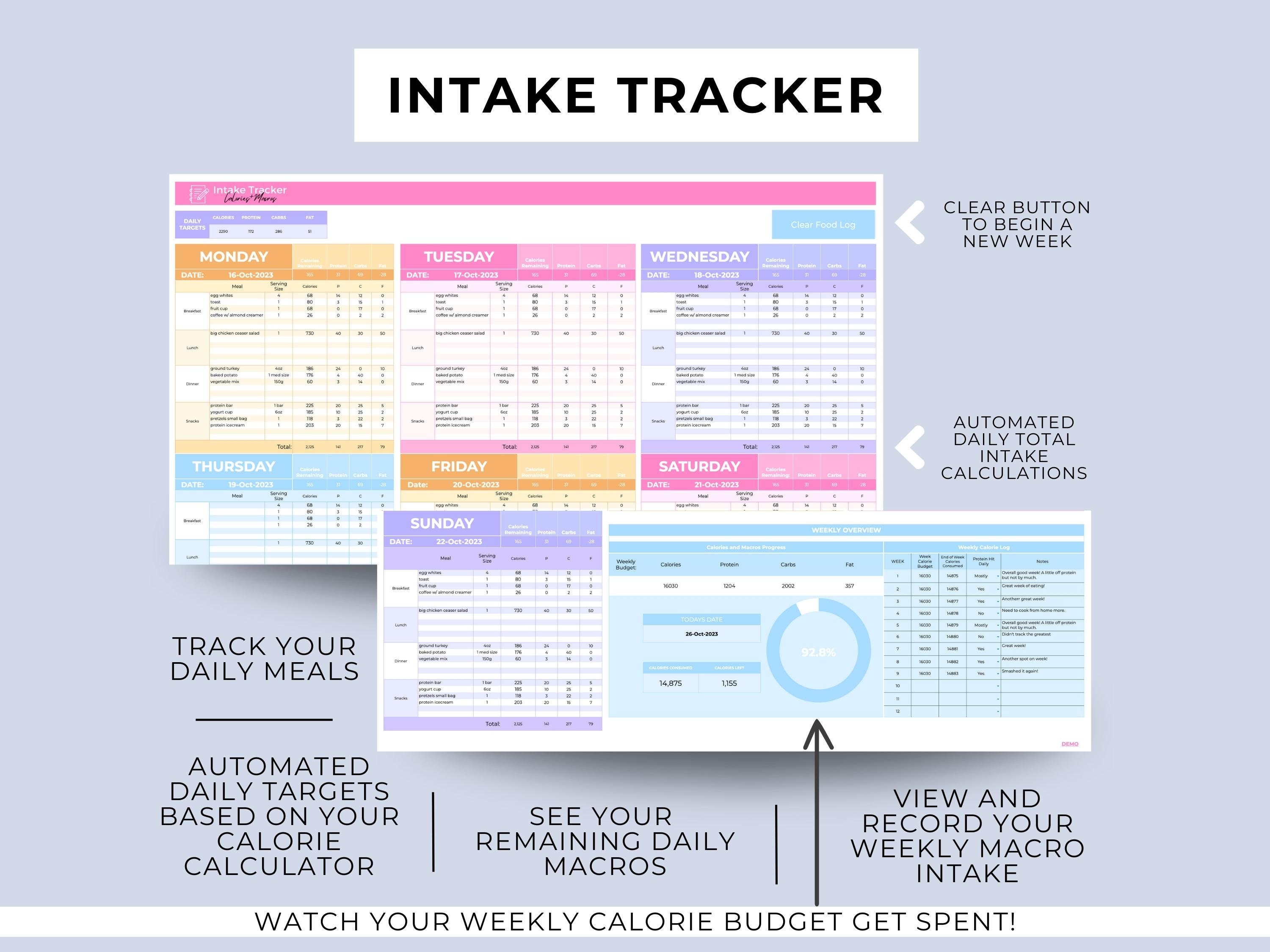Custom Calorie + Macro Calculator | Weight Loss Tracker | Food + Diet ...