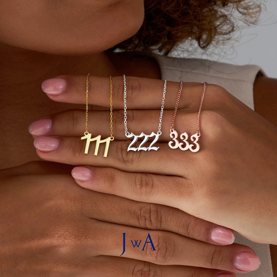 Angel Number Necklace, 111, 222, 333, 444, 555, 666, 777, 888, 999 ...