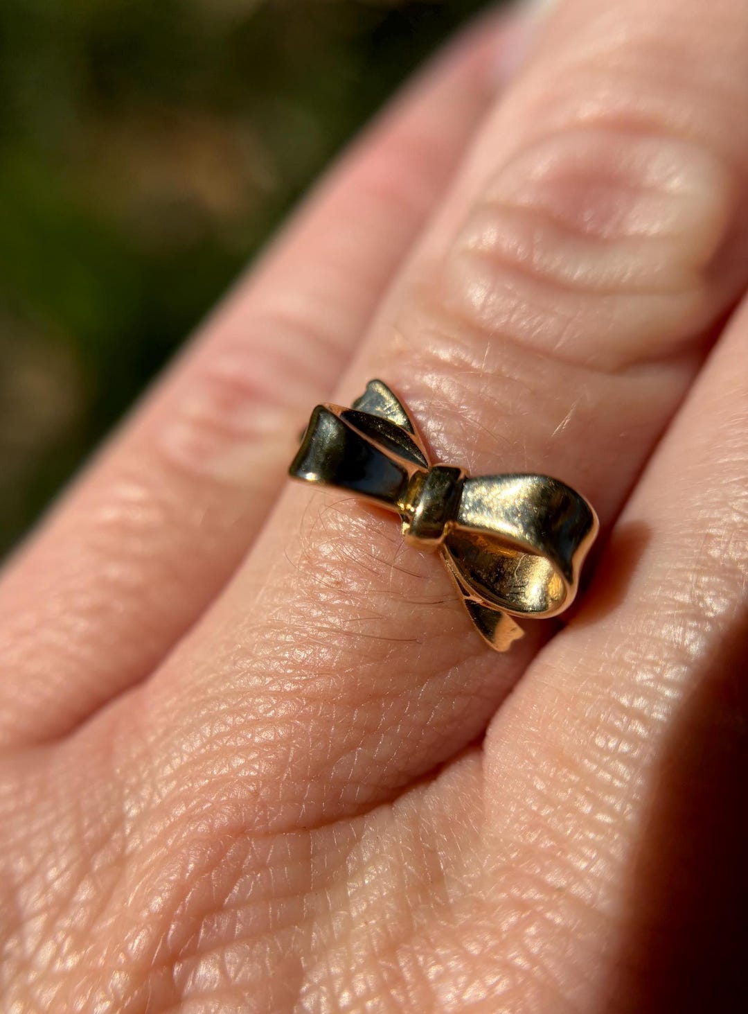 Vintage 14k Gold Bow Ring - Etsy