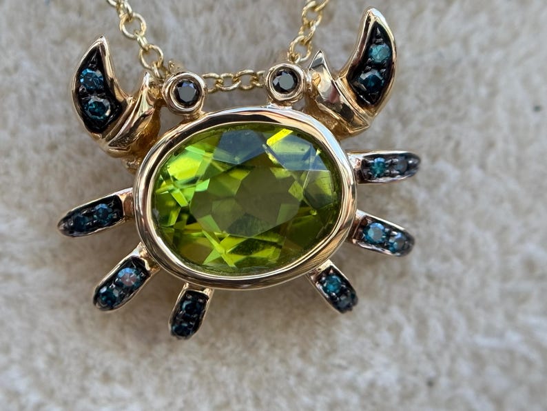 Vintage Effy Effy 14K Diamond Crab Pendant Necklace - Etsy