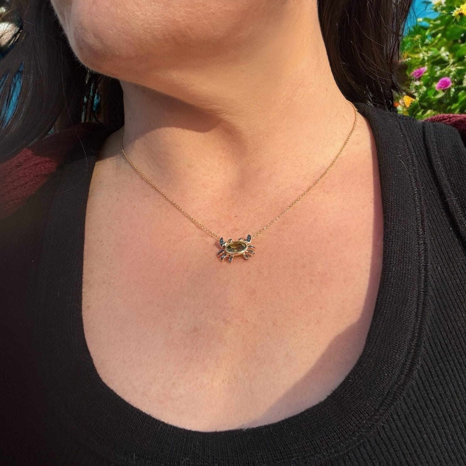 Vintage Effy Effy 14K Diamond Crab Pendant Necklace - Etsy