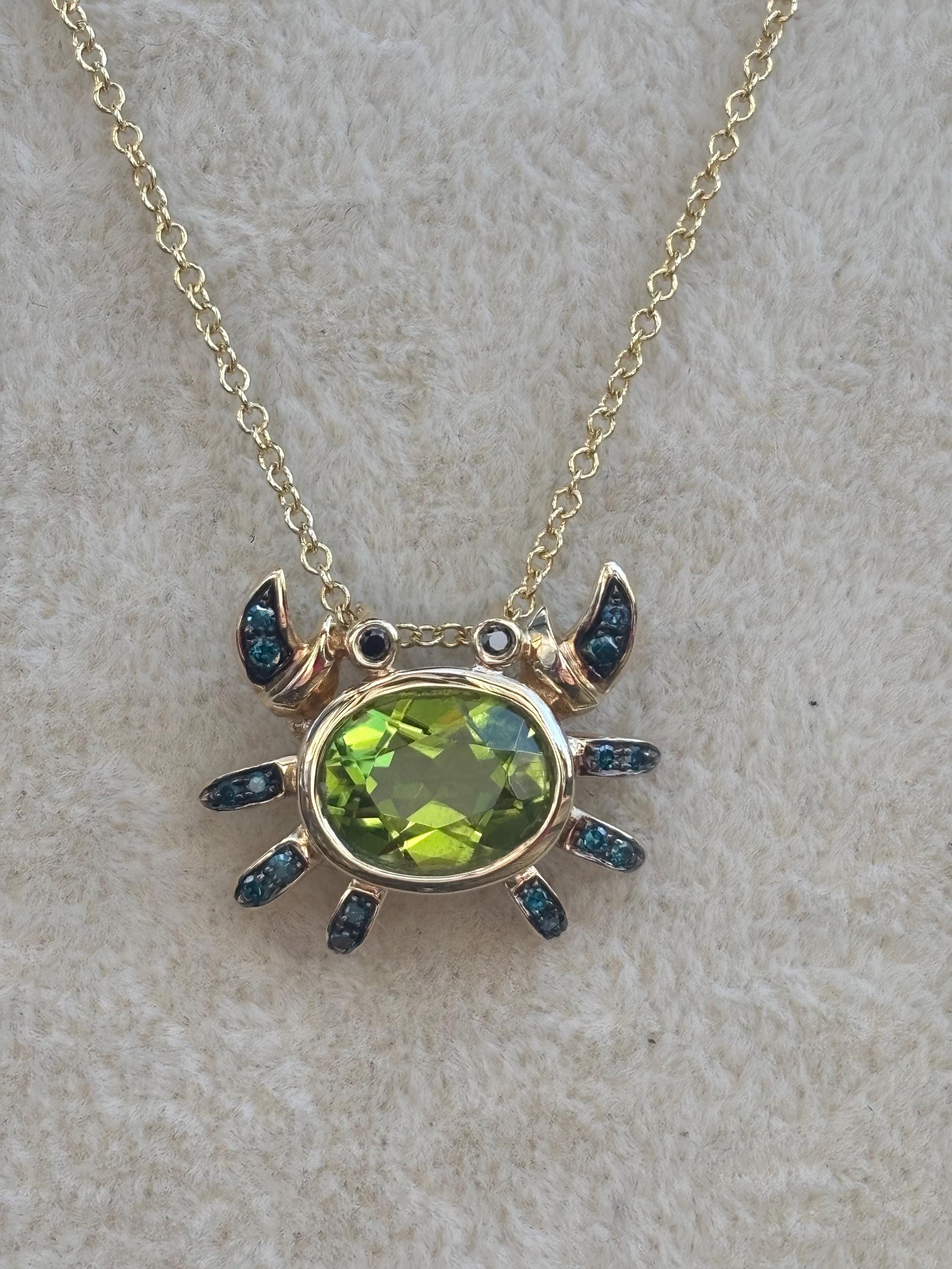 Vintage Effy Effy 14K Diamond Crab Pendant Necklace - Etsy