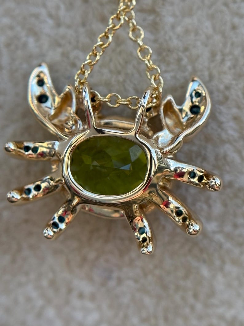 Vintage Effy Effy 14K Diamond Crab Pendant Necklace - Etsy