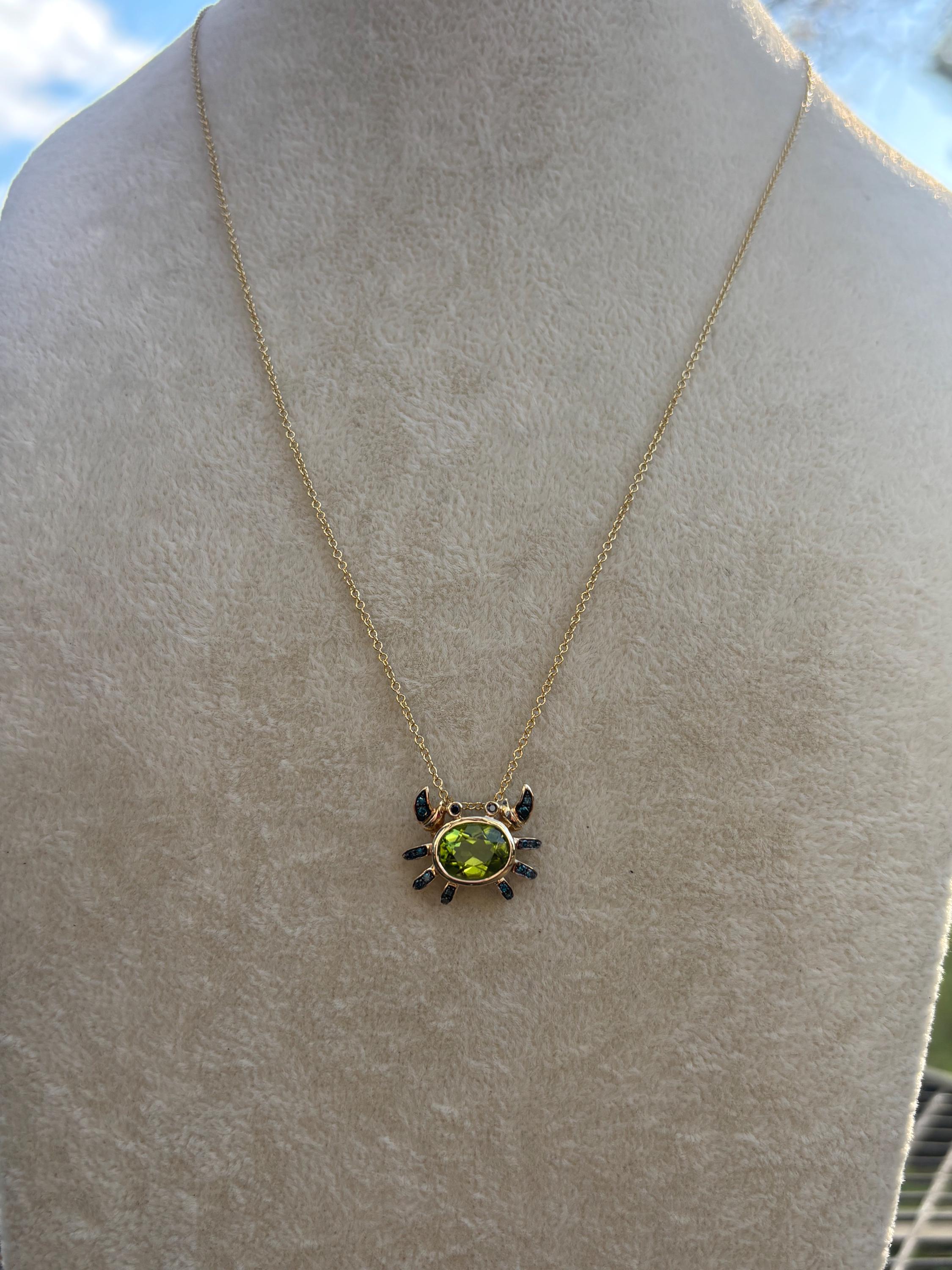 Vintage Effy Effy 14K Diamond Crab Pendant Necklace - Etsy