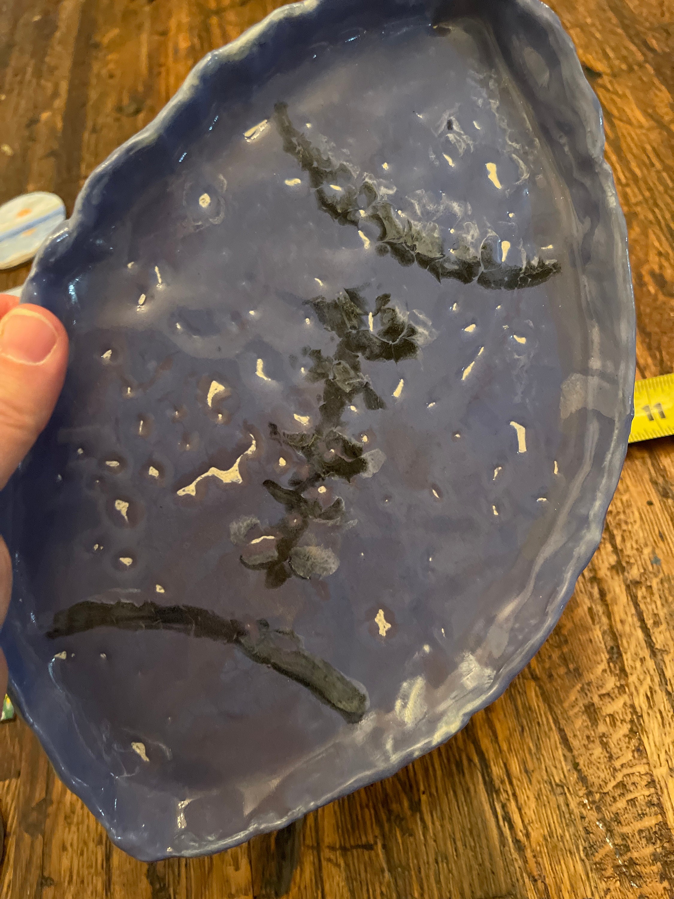 Hand Built Pottery Football in Blue - Etsy