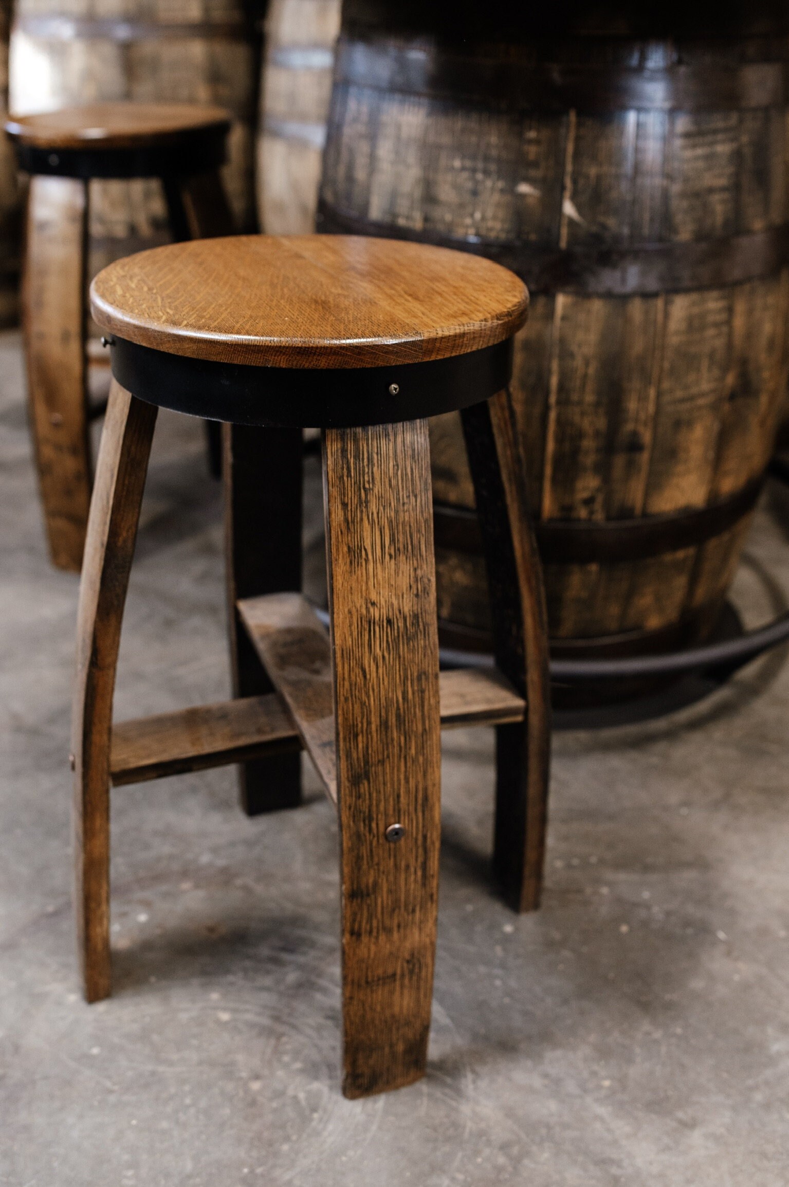 Rackhouse Bar Stool Wood Pub Stool Rustic Stool Authentic Barrel Stave ...