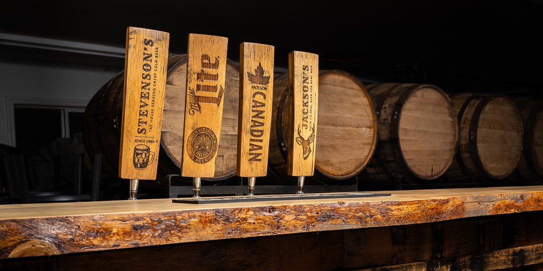 Beer Tap Handle | Handcrafted From Reclaimed Oak | Personalized Keg Tap ...