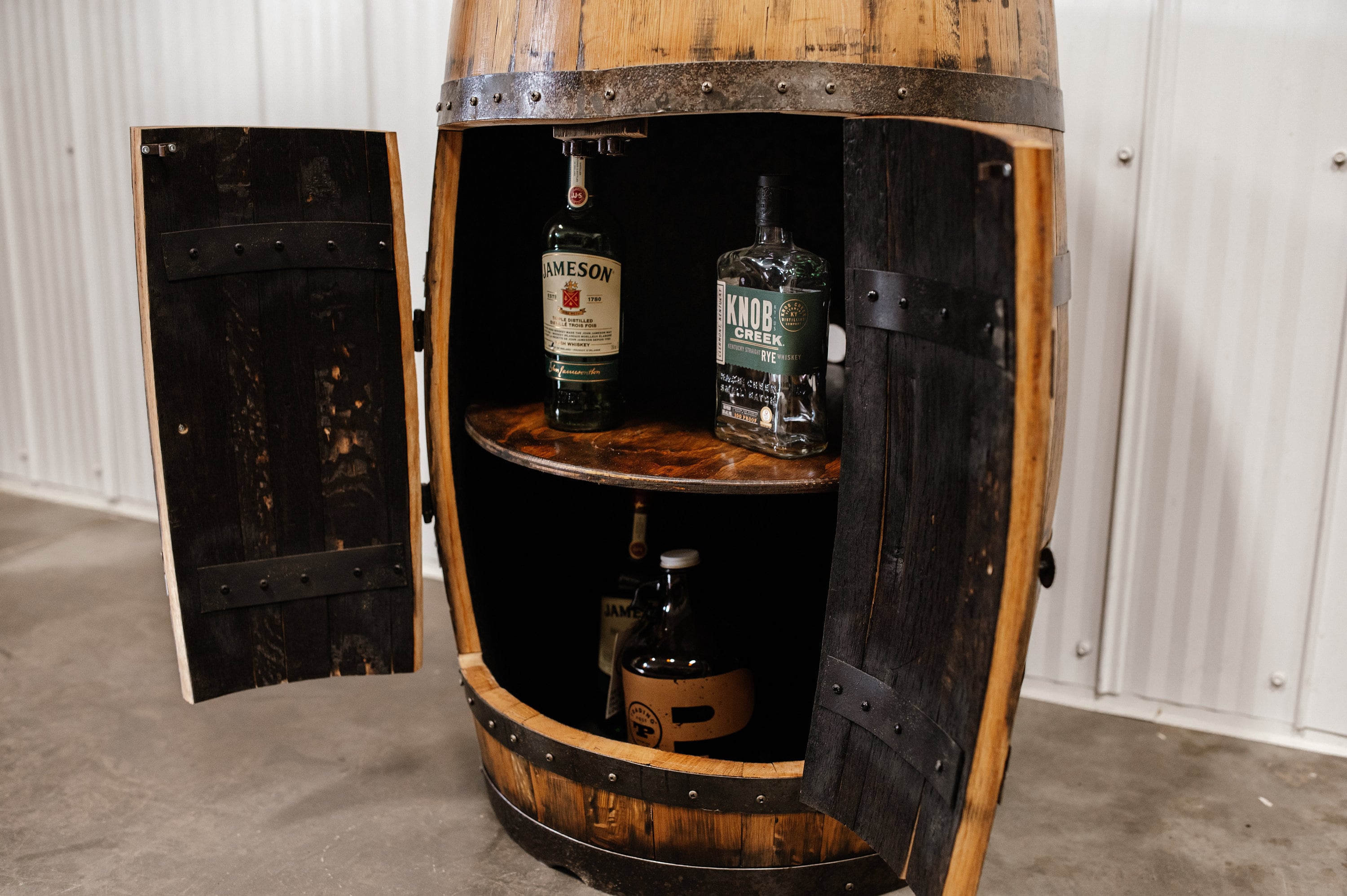 100 Proof Whiskey Barrel Cabinet Custom Wood Cabinet Authentic Whiskey ...