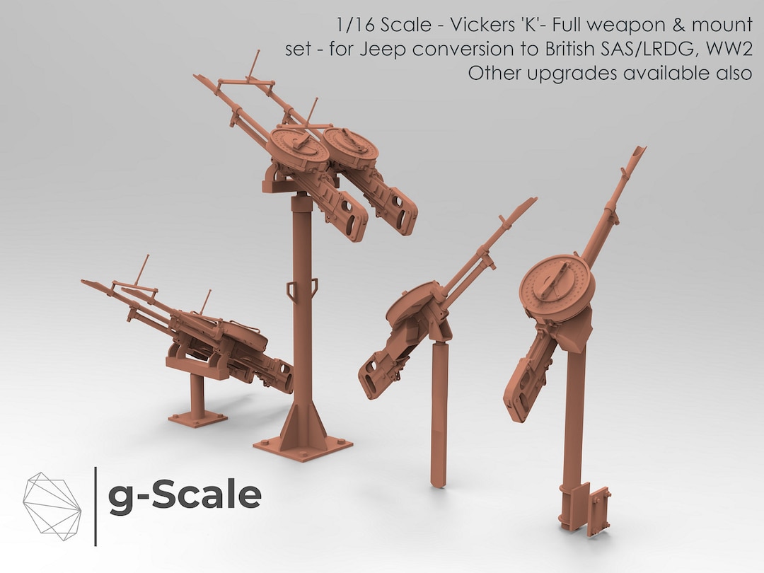 1/16 Scale SAS Jeep Vickers ‘K’ & Mounts (full Set) – STL Digital ...