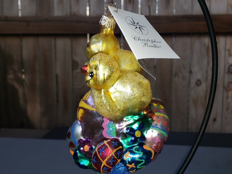 Christopher Radko "peep Trio" Hand-painted Glass Easter Ornament - Etsy