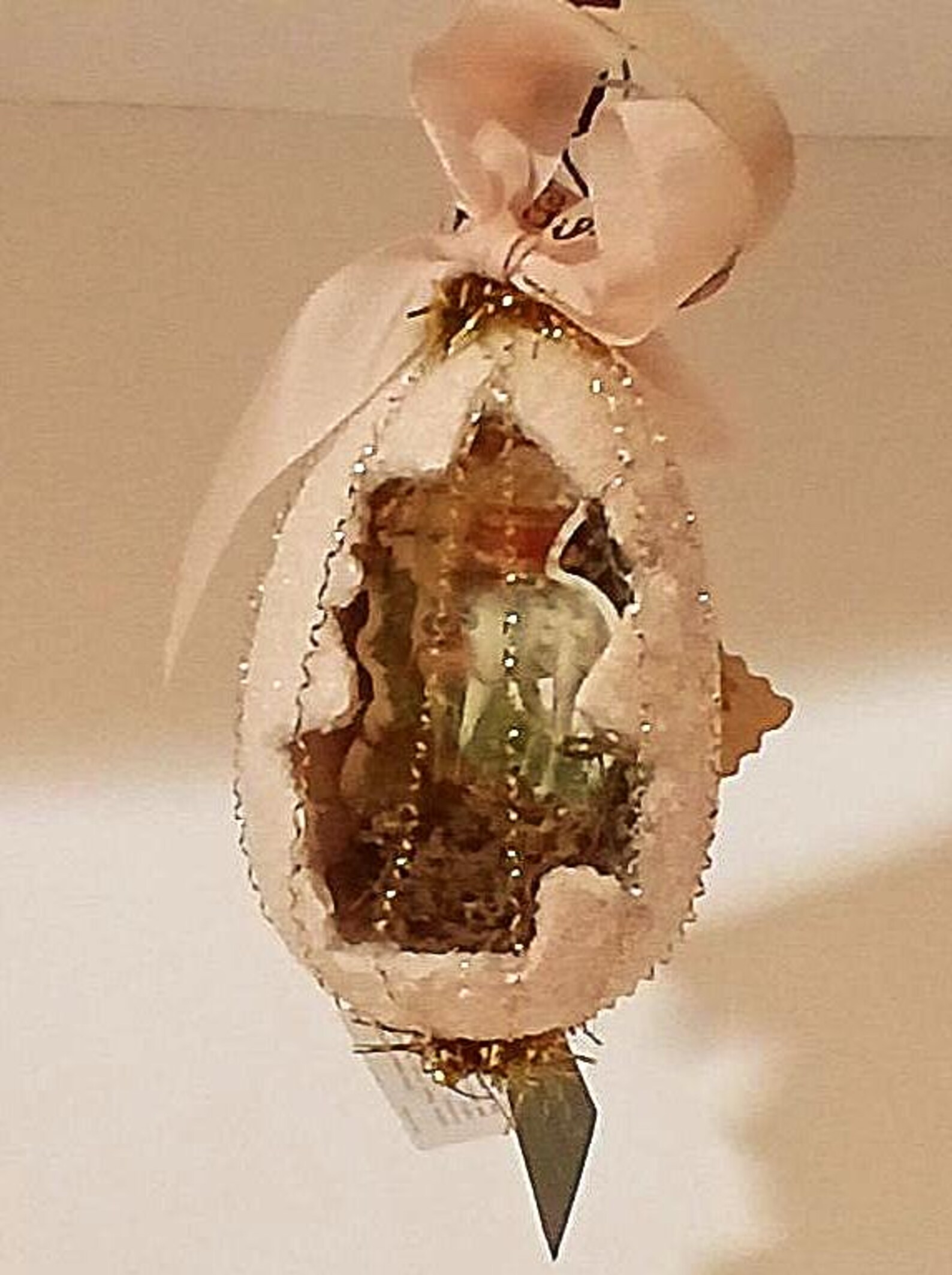 Wendy Addison Easter Egg Diorama: Glass Glitter Lamb Ornament (2004) - Etsy