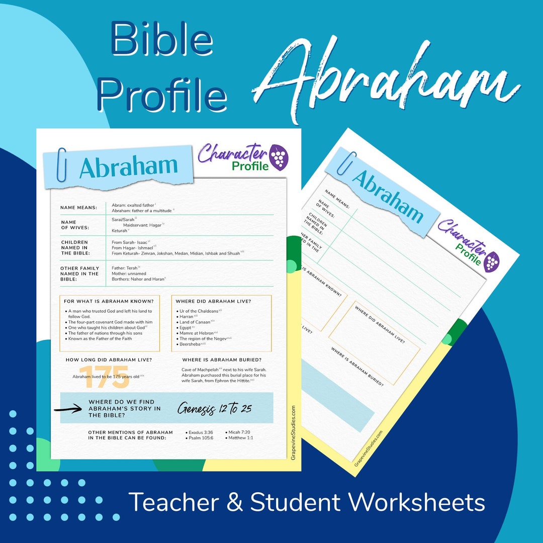 Bible Profile for Abraham - Etsy Australia