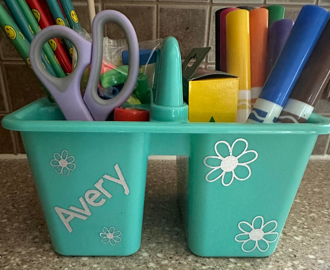 Personalized School Supply Bin, Back to School Supply Bin, Personalized ...