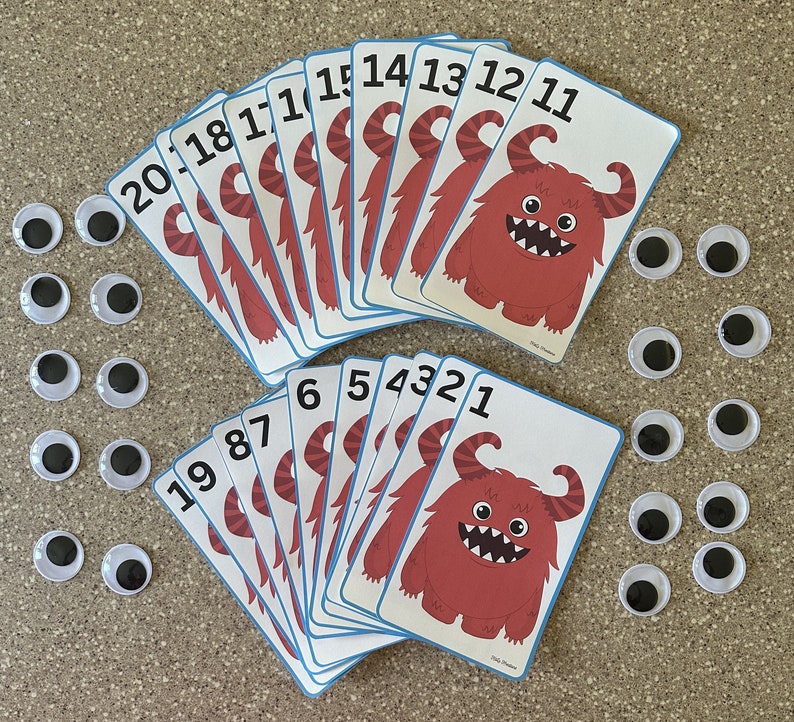 Monster Counting Mats, Halloween, Counting, Count to 10 , Count to 20 ...