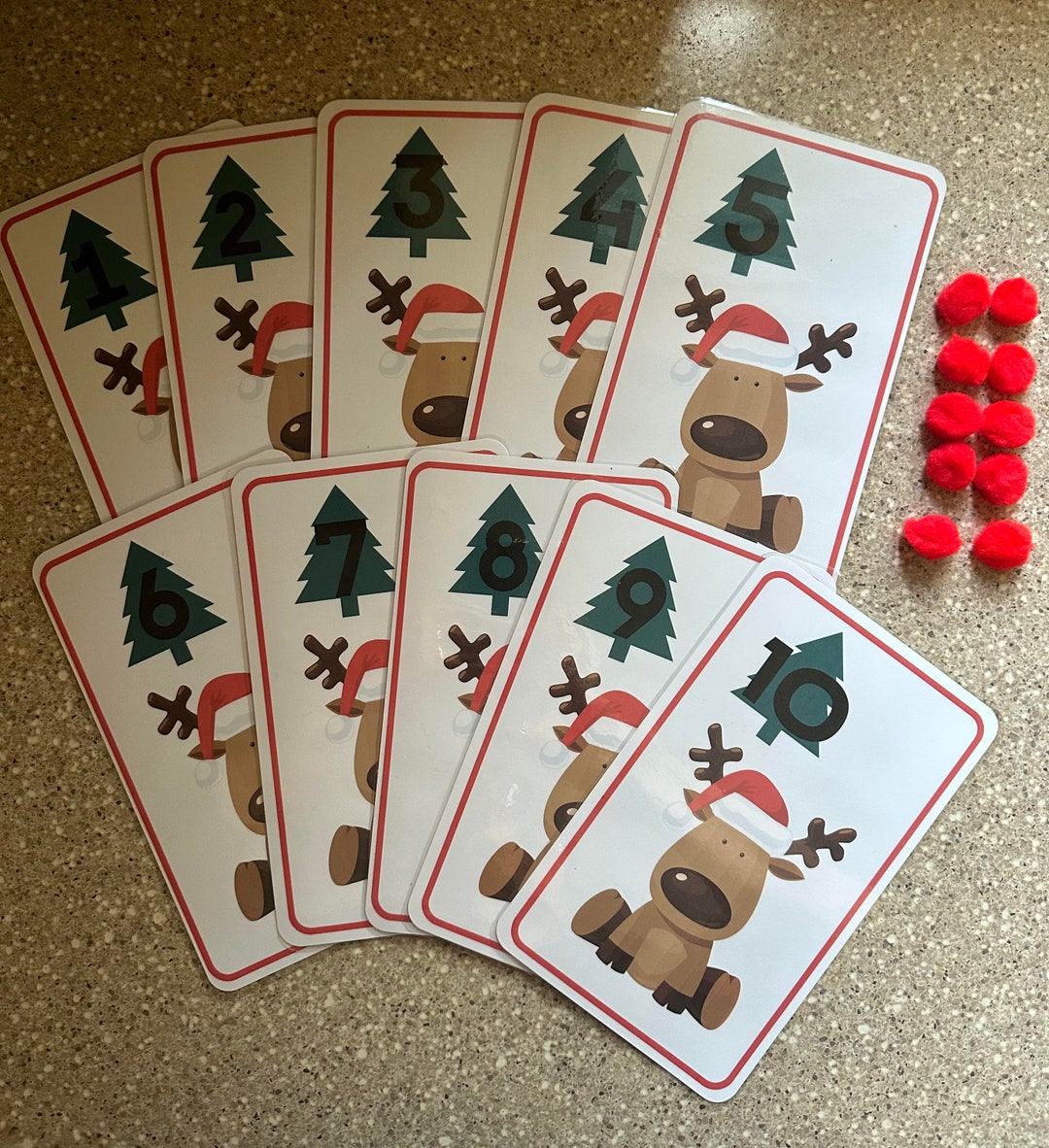 Reindeer Counting Mats, Christmas Counting, Count to 10 , Count to 20 ...
