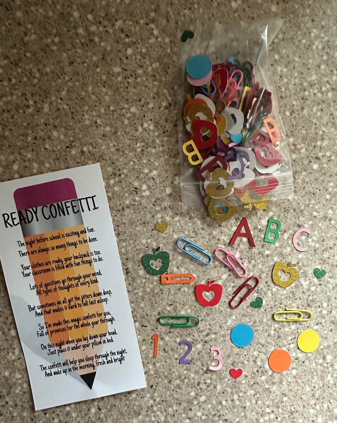 Ready Confetti Bags, Back to School, First Day of School, Goody Bags ...