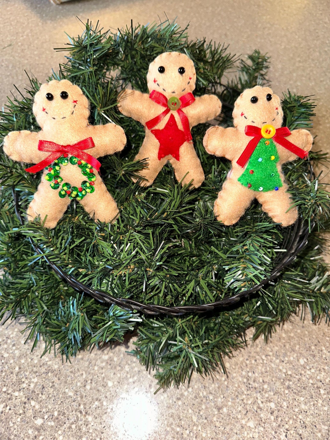 Felt Gingerbread Men for Tiered Tray, Gingerbread Men, Handmade Felt ...