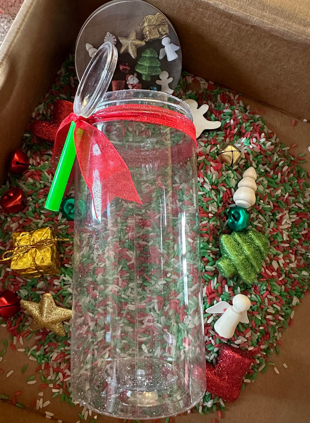 Christmas I-spy Sensory Bottle, Party Favor, Sensory Regulation ...