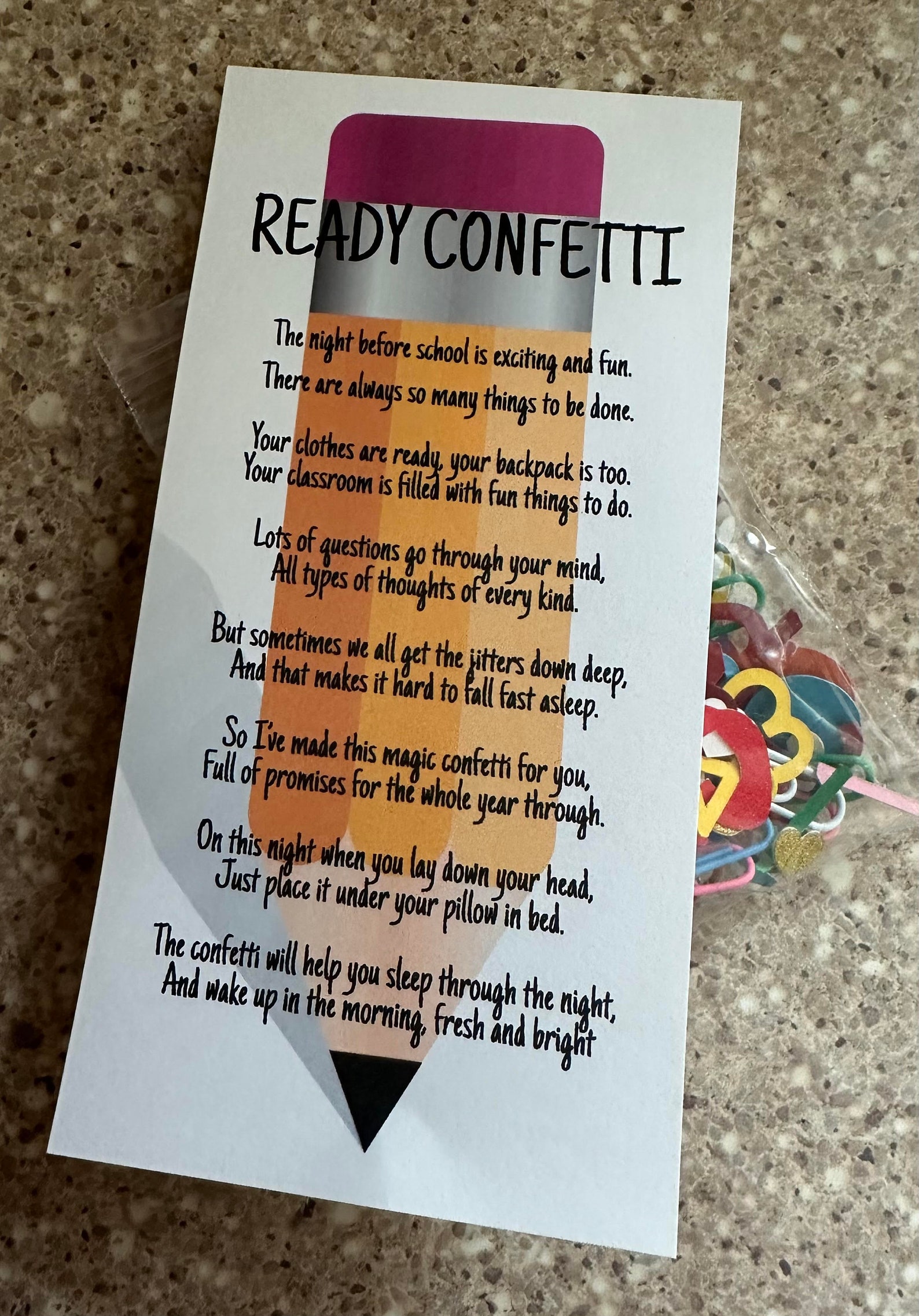 Ready Confetti Bags, Back to School, First Day of School, Goody Bags ...