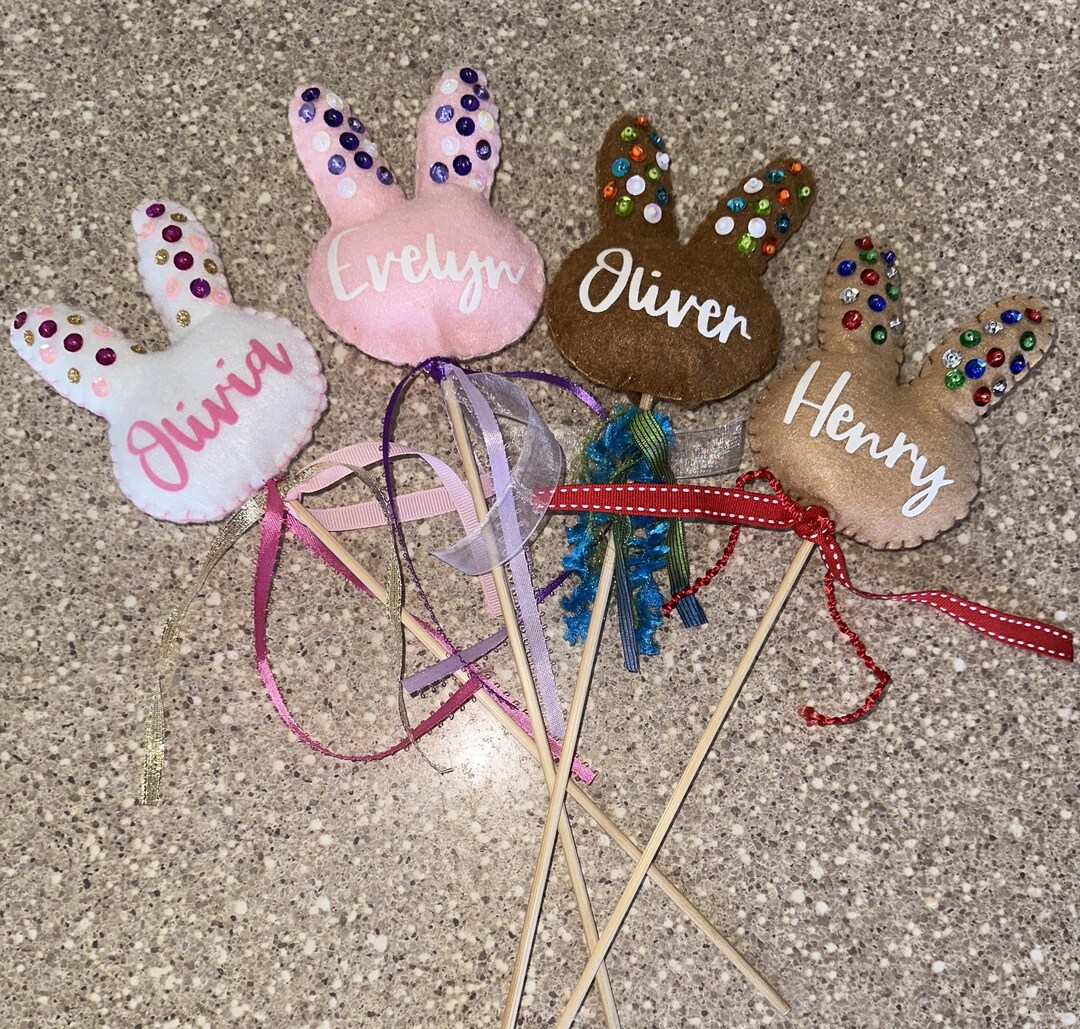 Easter Bunny Wand, Personalized Easter Bunny Wand, Felt Wand, Easter ...
