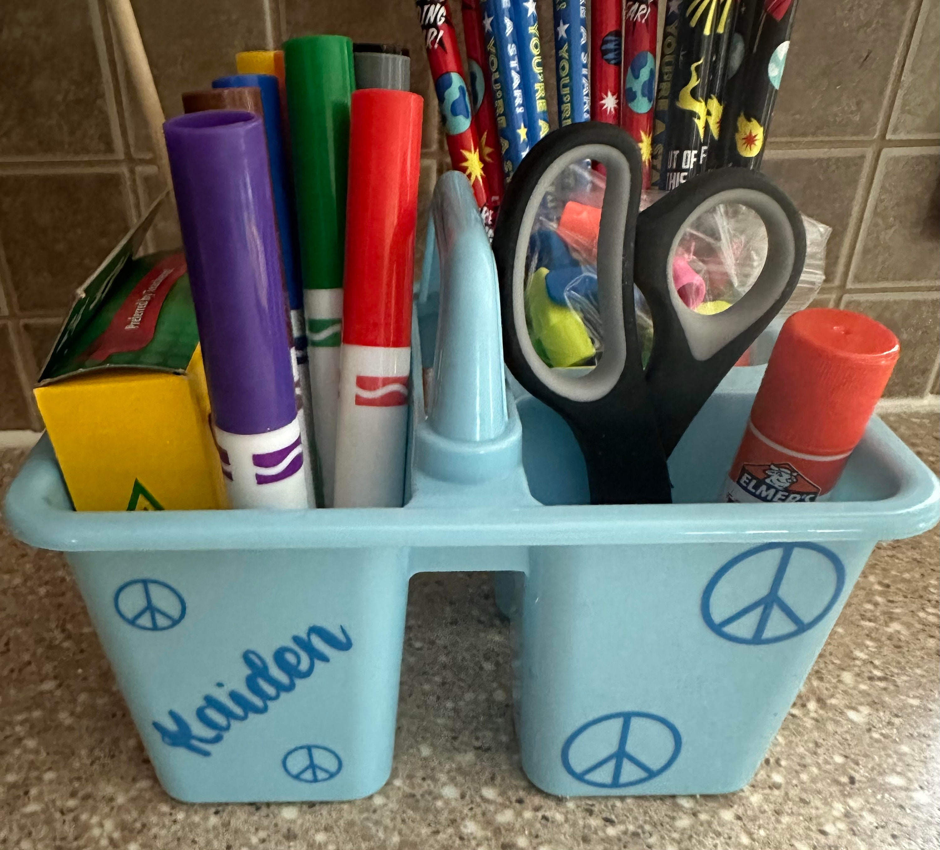 Personalized School Supply Bin, Back to School Supply Bin, Personalized ...