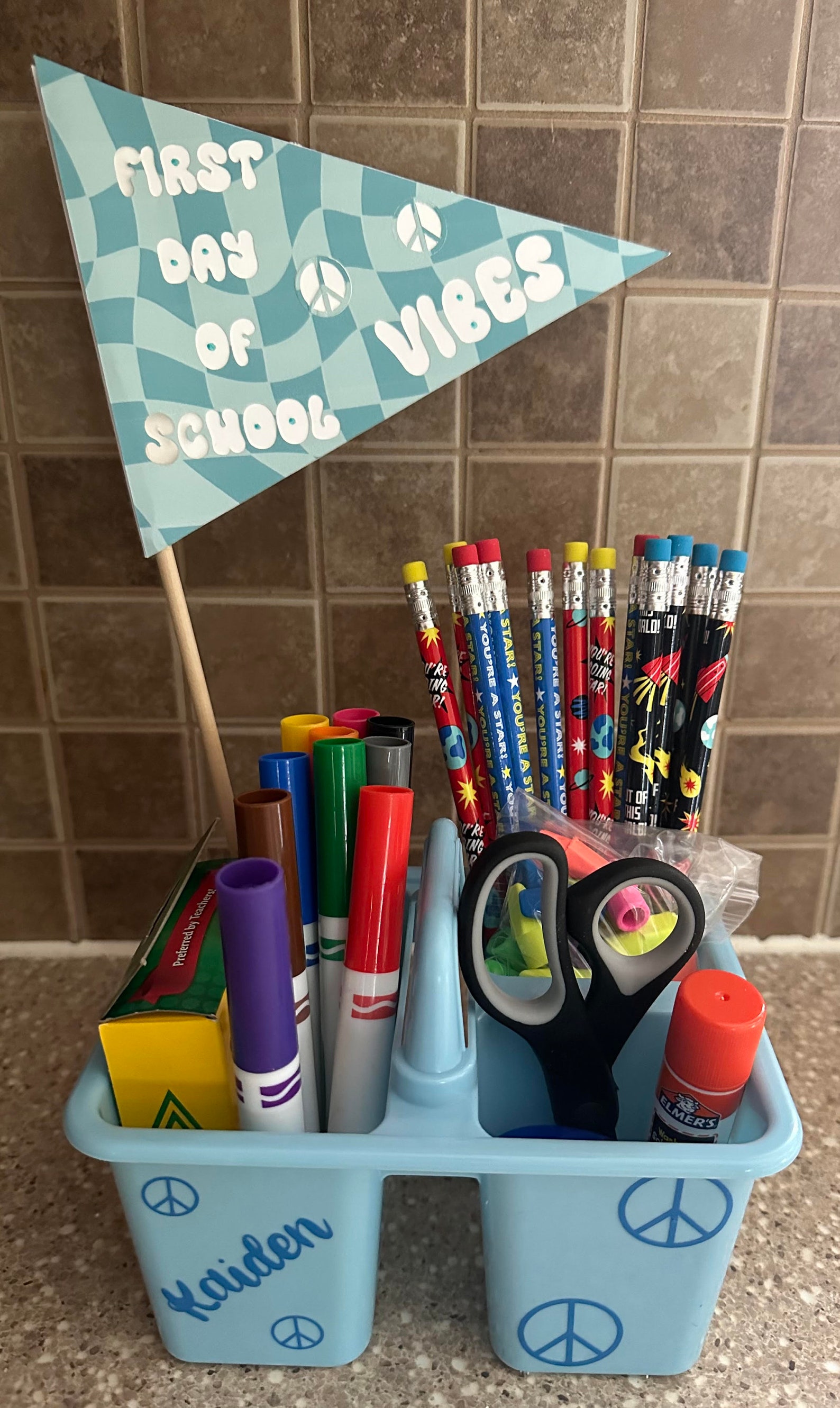 Personalized School Supply Bin, Back to School Supply Bin, Personalized ...