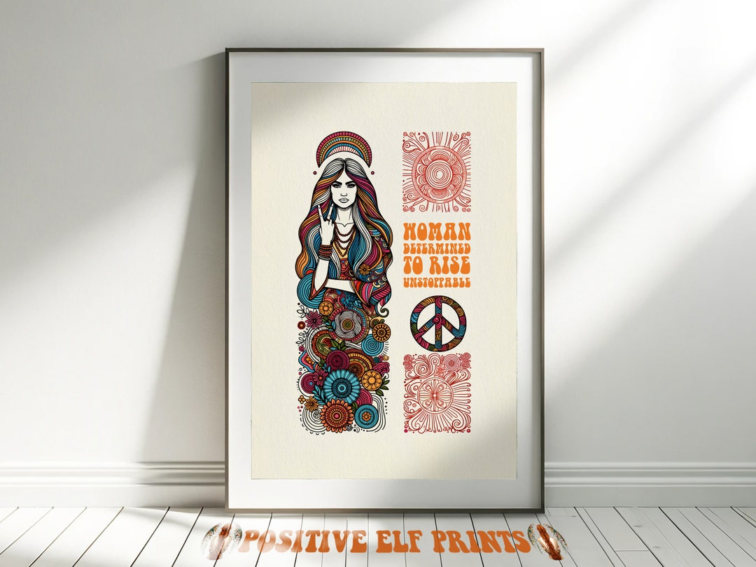 Empowered Women Art Print,psychedelic Woman Wall Decor,hippie Style ...