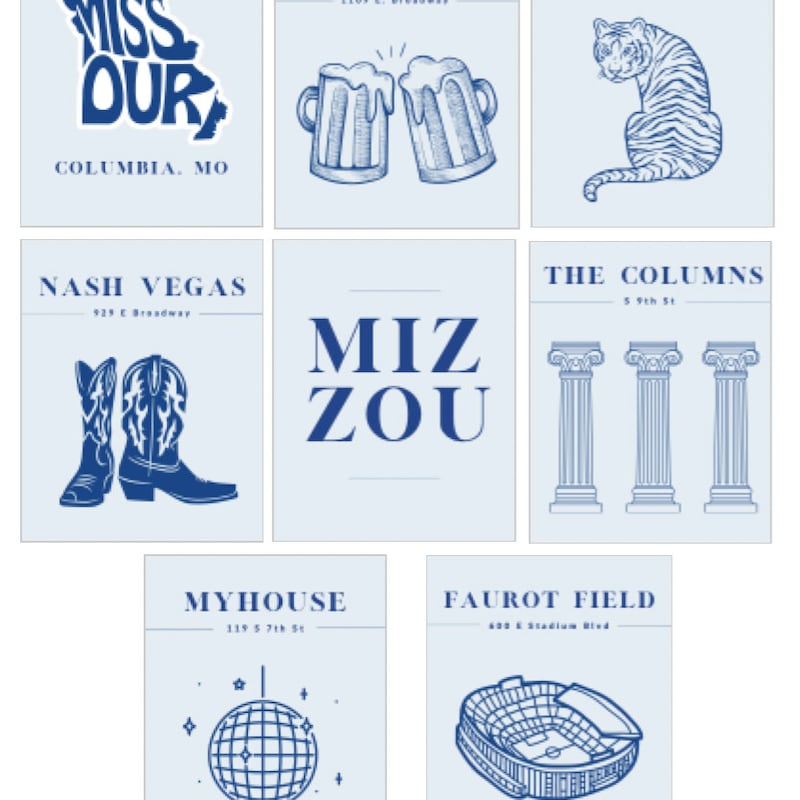 Blue Print Mizzou - Etsy