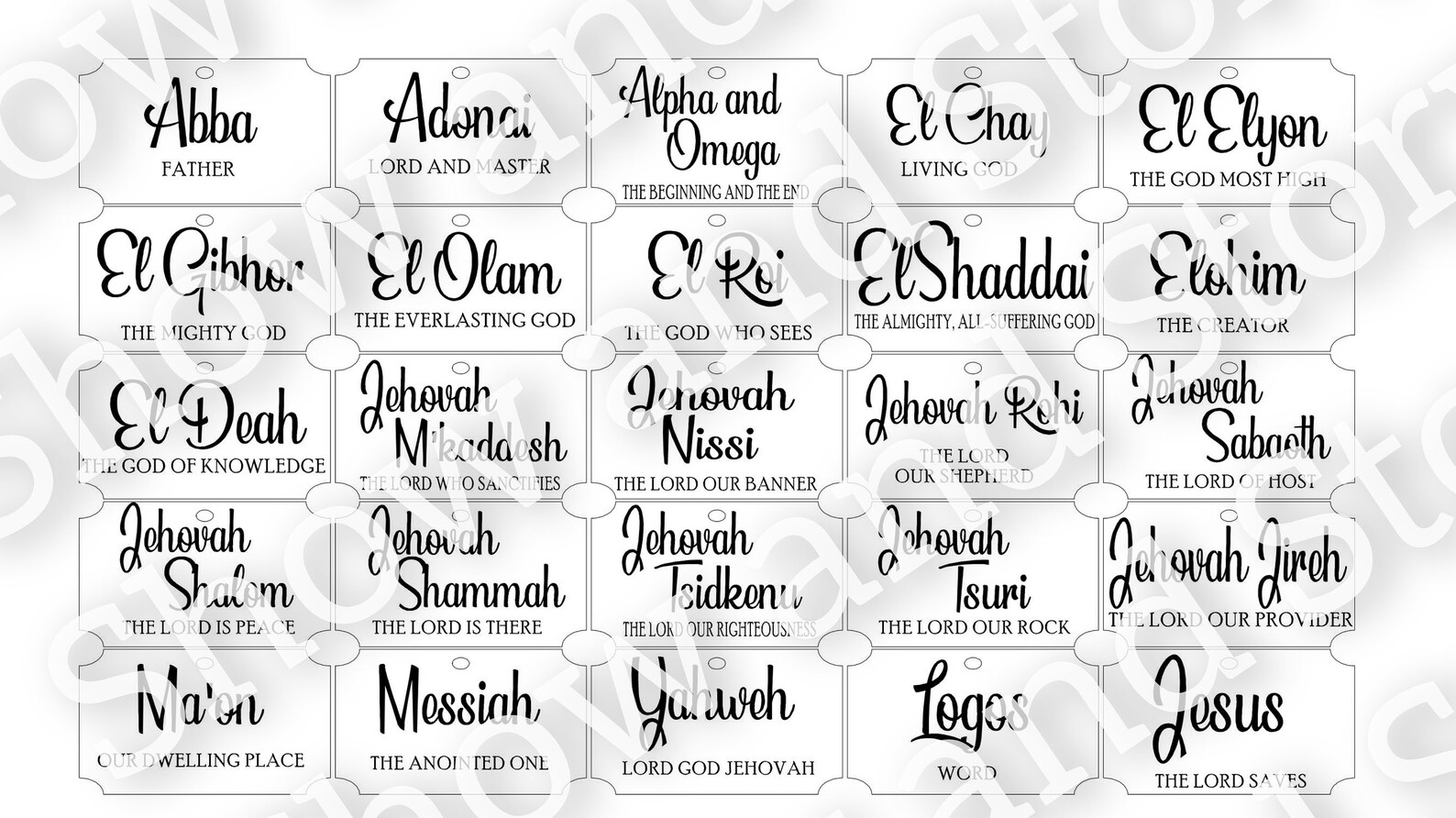 25 Names of God Christmas Ornaments SVG Set - Celebrate the Divine in ...