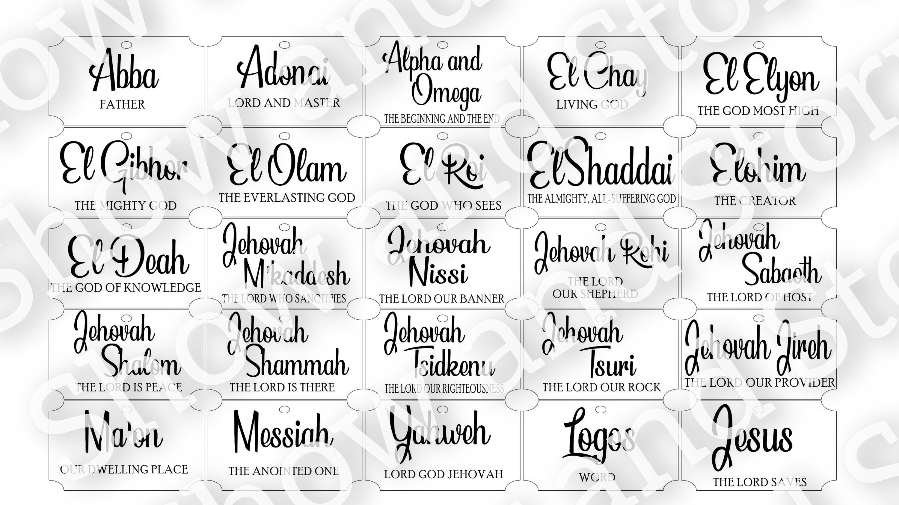 25 Names of God Christmas Ornaments SVG Set - Celebrate the Divine in ...