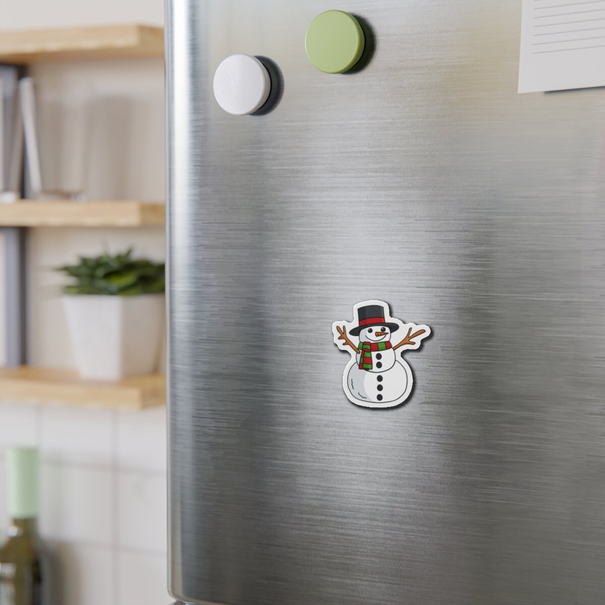 Snowman Magnet Cute Festive Die-cut Christmas Fun Surface Fridge Magnet ...