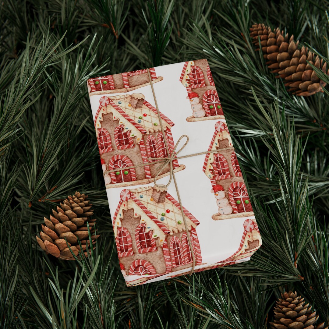 Gingerbread House Wrapping Paper, Christmas Wrapping Paper, Prepping ...