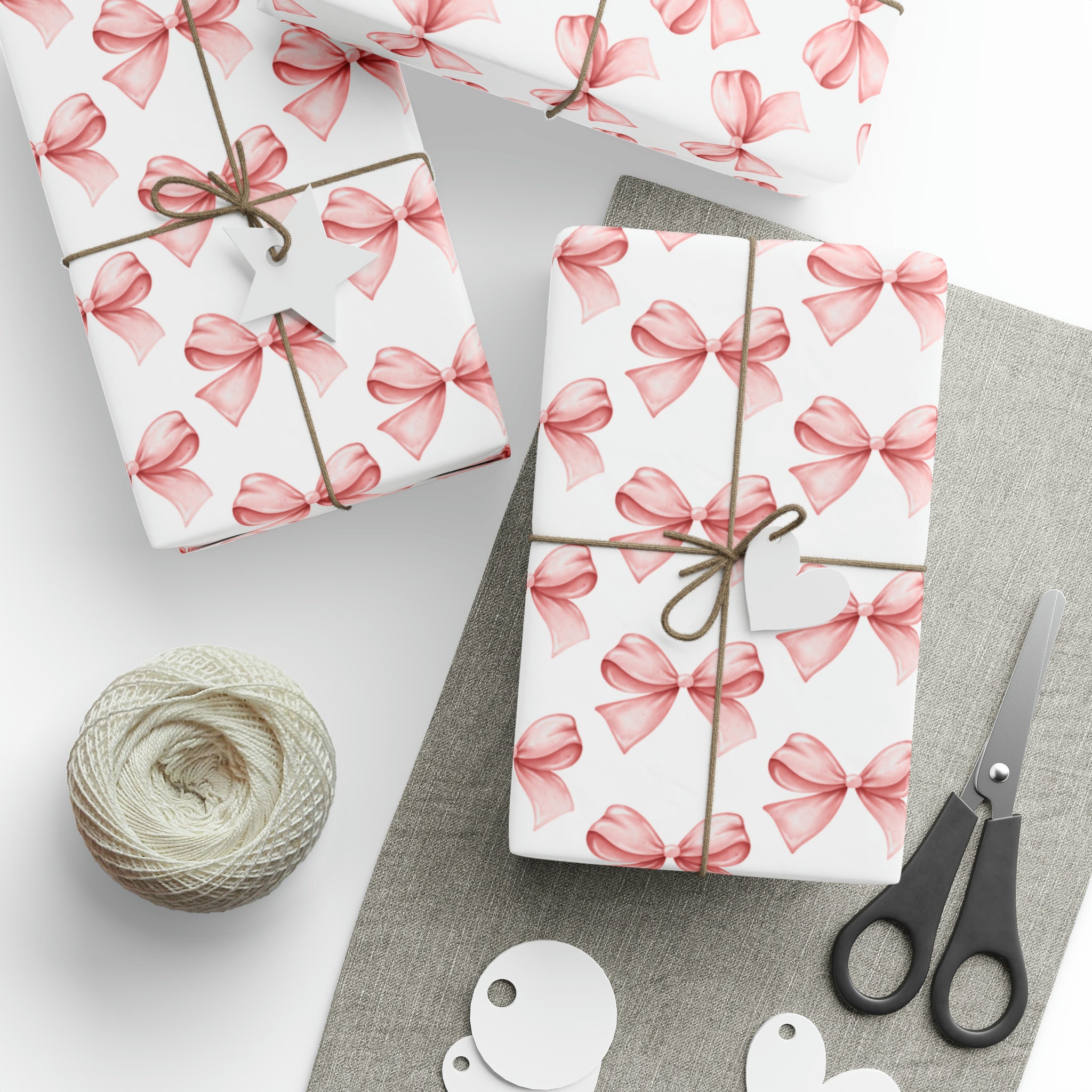 Pink Bow Wrapping Paper, Pink Christmas, Girly, Fun, Cute - Etsy