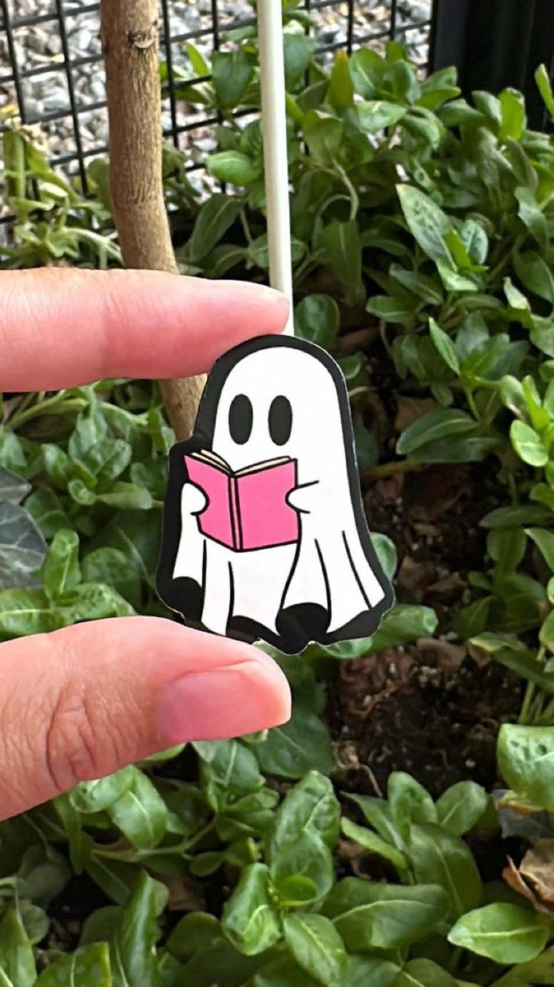 Reading Ghost Waterproof Sticker: Funny Kindle Laptop Decal - Etsy