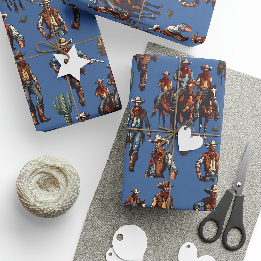 Western Scene Wrapping Paper Western Theme Birthday Party - Etsy