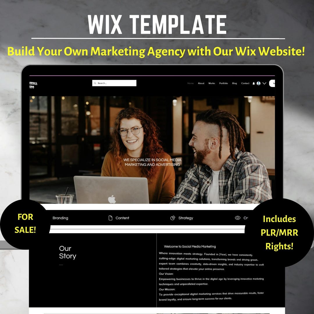 Modern Wix Website Template: Creative & Marketing Agency (PLR) - Etsy