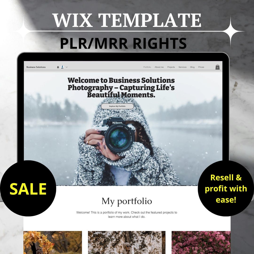 Photography Wix Website Template: PLR/MRR Customizable Theme - Etsy