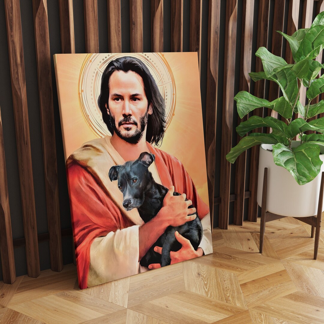 Saint Keanu Reeves Canvas Poster, Wall Art Canvas, Gift for Him, Canvas ...