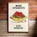 Spaghetti Wall Print, Retro Kitchen Wall Decor, Pasta Print, Spaghetti ...