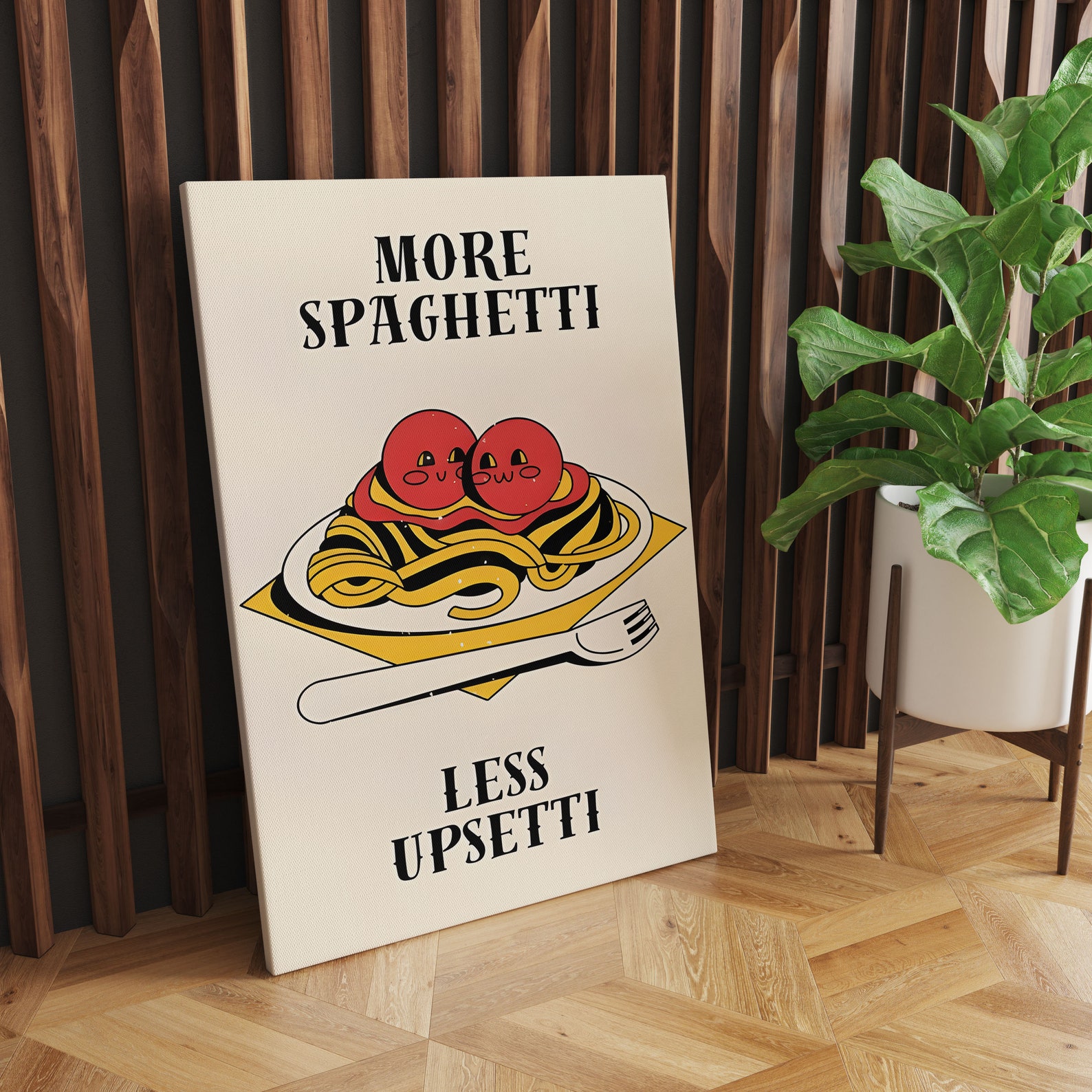 Spaghetti Wall Print, Retro Kitchen Wall Decor, Pasta Print, Spaghetti ...