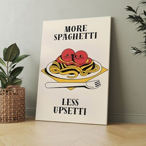 Spaghetti Wall Print, Retro Kitchen Wall Decor, Pasta Print, Spaghetti ...