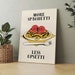 Spaghetti Wall Print, Retro Kitchen Wall Decor, Pasta Print, Spaghetti ...