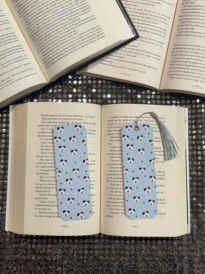 Panda Polka Dot Pattern Bookmark - Glossy Paper and Laminated Bookmark ...
