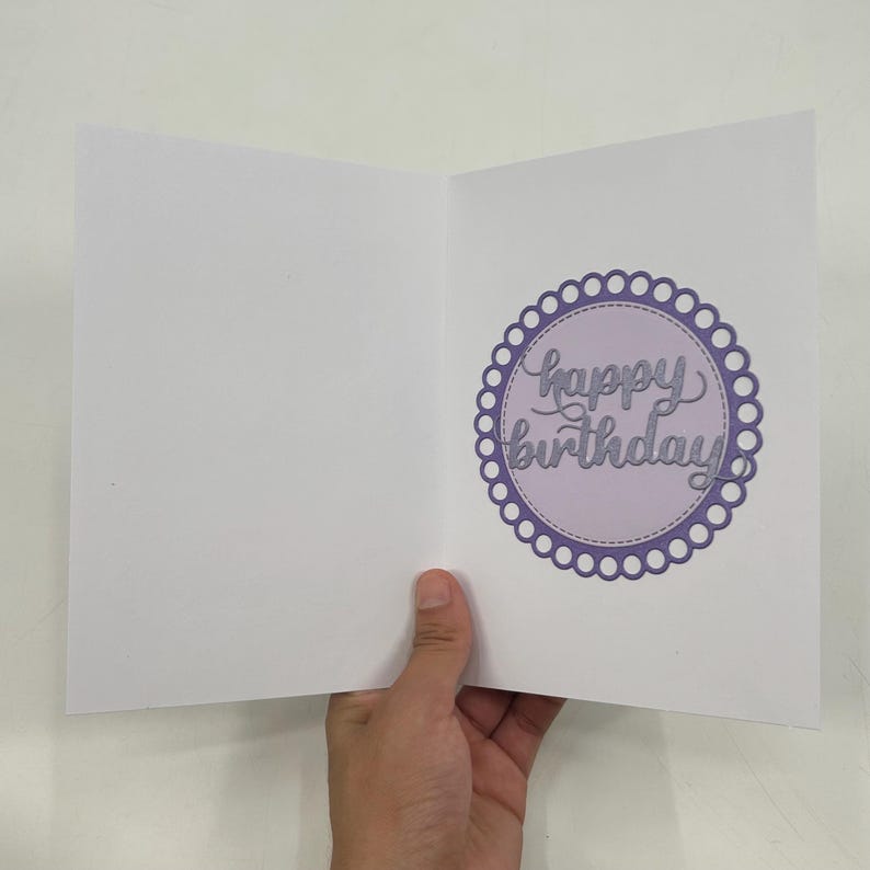 Happy Birthday Purple Floral Handmade Large Card - Etsy