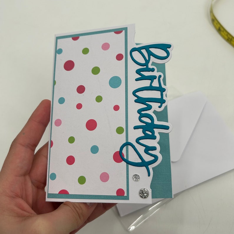 Blue Polka Dot Birthday Card - Etsy