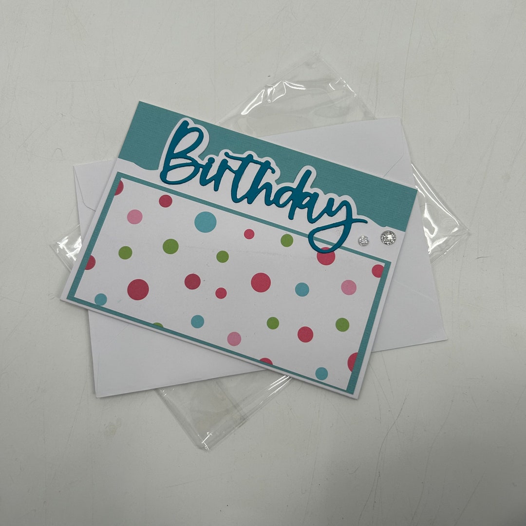 Blue Polka Dot Birthday Card - Etsy