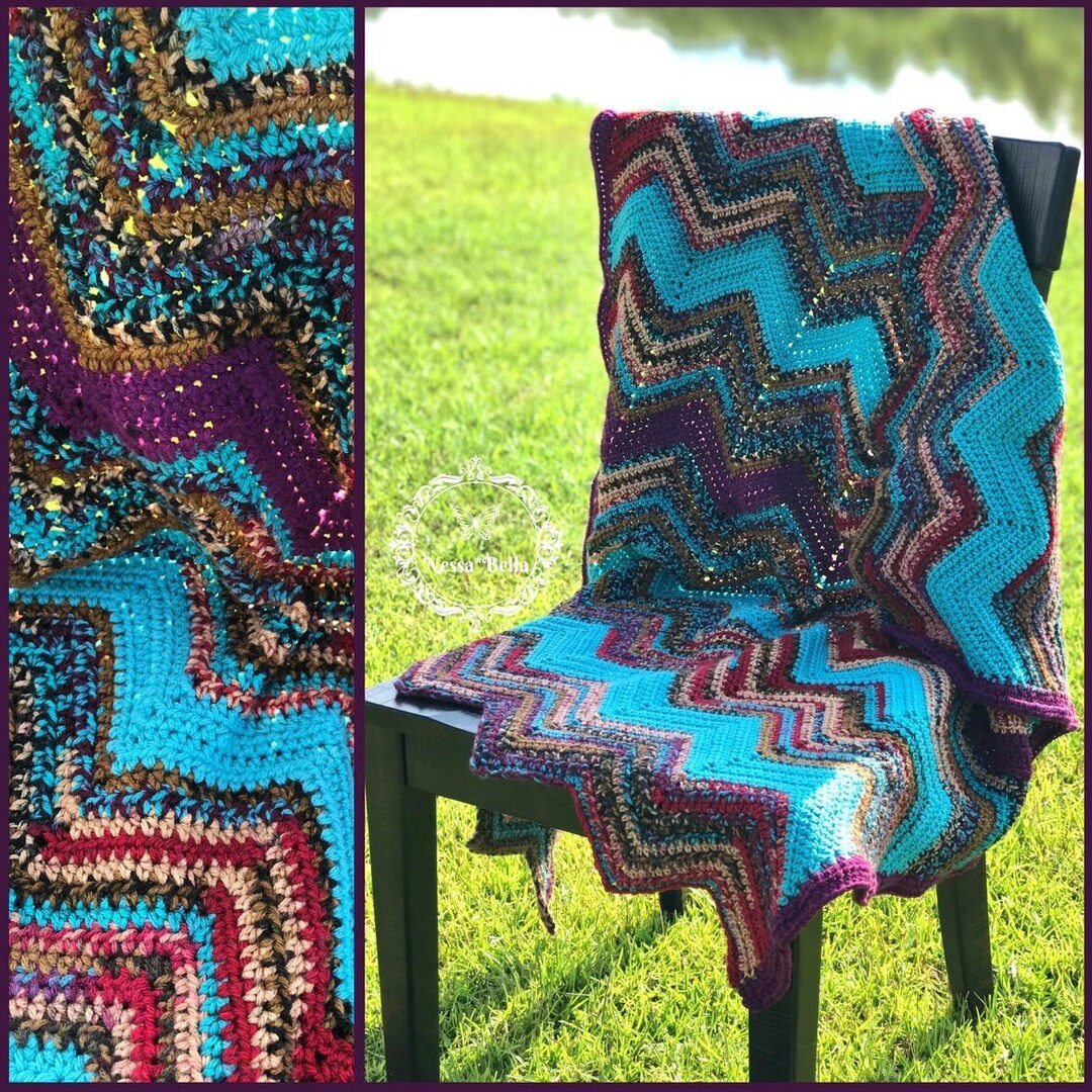 Crochet Aztec Chevron Toddler Blanket - Etsy