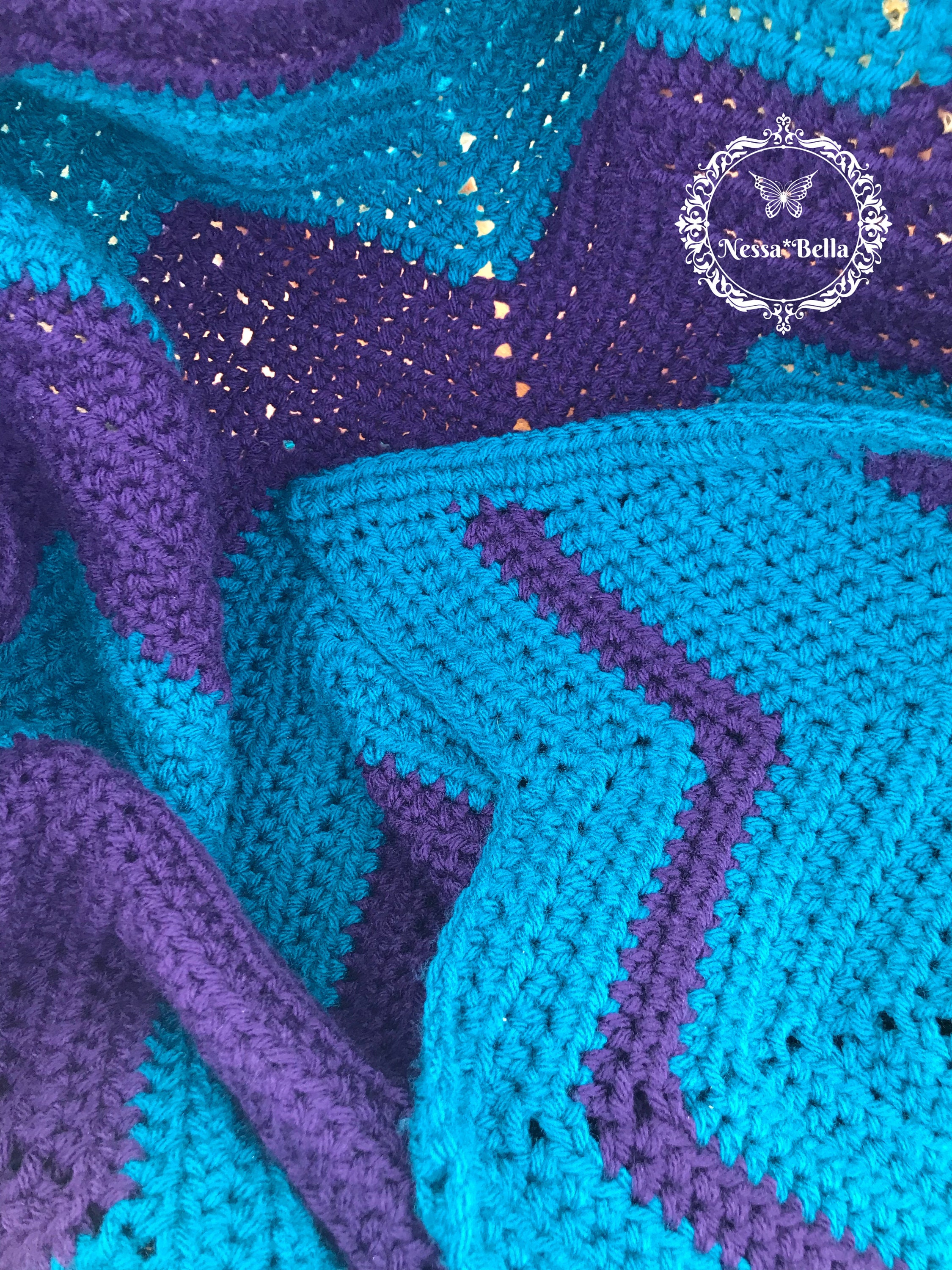 Crochet Purple and Teal Chevron Baby Blanket - Etsy