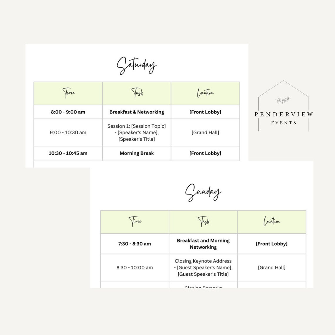 Customizable Weekend Corporate Event Agenda Template - Etsy